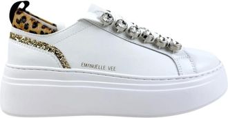 Emanuelle Vee Femme, Chaussures, Blanc, Taille: 38 EU Bice Baskets Strass Pelle 461P-901-13-P003