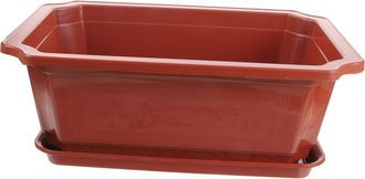 Hemoton Quadratischer Bonsai Pflanztopf mit Untersetzer Gro&szlig;er Pflanzk&uuml;bel f&uuml;r Balkon Garten B&uuml;ro Vielseitiger Blumentopf f&uuml;r Sukkulenten Kakteen und Zimmerpf