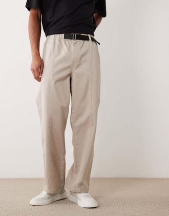 Calvin Klein Jeans Weite Hose in Wollwei&szlig;