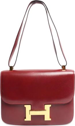 Hermès sac porté épaule en cuir (1980) - Rouge