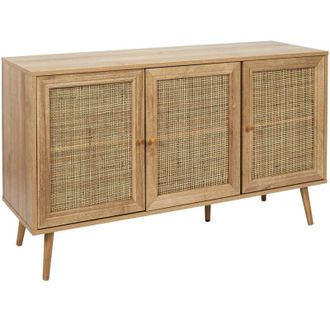 The Home Deco Factory The Home Deco Factory - Buffet 3 portes rotin et bois 115 cm Bali
