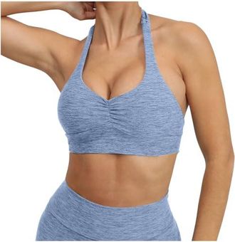 Generic Soutien-gorge de sport rembourr&eacute; pour femme - Dos nu - Haut de yoga, gris, M
