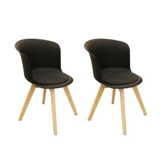 The Home Deco Factory Chaise Enko Noir - Lot De 2