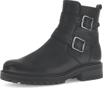 Gabor Damen Biker Boots, Frauen Stiefeletten,uebergangsstiefel,hoch,Stiefel,Bootee,Booties,halbstiefel,Kurzstiefel,schwarz (Micro),38.5 EU / 5.5 UK