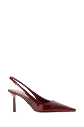 Prada Womens Tyrian Purple Leather Pumps Porpora Scarpe Con Tacco High Heel Shoes