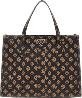 Guess Silvana Two Compartment Tote Mocha Logo