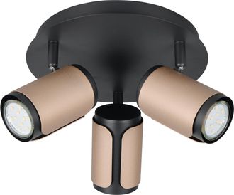 Trio Leuchten Spotleuchte Gillan 814530365, Metall Schwarz matt/Coffee, exkl. 3x GU10