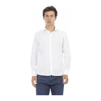 Baldinini Homme, Chemises, Blanc, Taille: L Chemise Slim Fit Boutonni&egrave;re Avant