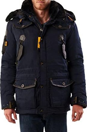 Geographical Norway Homme Veste dhiver Parka Acore à Doublure Capuche - Marine, XXL