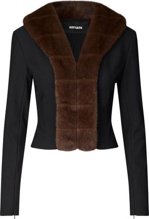 Rotate Faux-fur-collar Cardigan Black