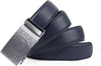 Glamexx24 Ceinture pour homme avec boucle automatique Largeur 35 mm Ceinture business pour homme avec ratche, ceinture sans trous, G&uuml;rtelgr&ouml;&szlig;e 150 cm