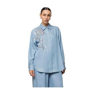 Kaos Kaos, Damen, Blusen & Hemden, Blau, MGr&ouml;&szlig;e