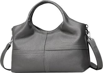 Yarnow Sac à Main Femme Vintage Cuir Souple Grand Sac Fourre-tout Multifonction pour Bureau Chic pour Femme Élégante Capacité Spacieuse Gris Foncé