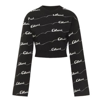Carlo Colucci Cropped Pullover - - Knitwear - Damen - Schwarzk - 2XL