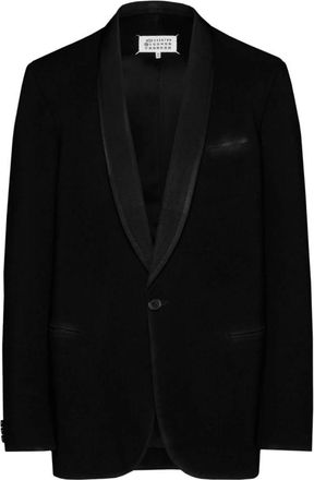 Maison Margiela Blazer &agrave; col ch&acirc;le monoprint&eacute; - Femme - Vestes - Noir - Taille: 34 FR