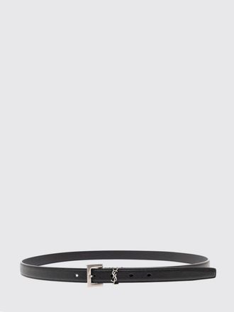 Saint Laurent Ceinture en cuir dagneau grain&eacute; avec boucle en m&eacute;tal