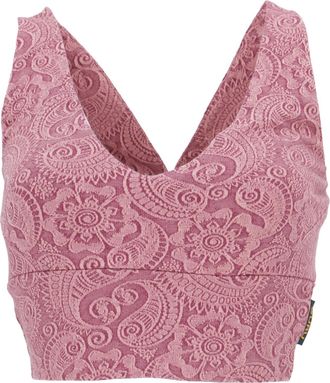 Guru Shop Bauchfreies Top, Bra Top, Yoga Top aus Bio-Baumwolle - Altrosa, Damen, Size:S
