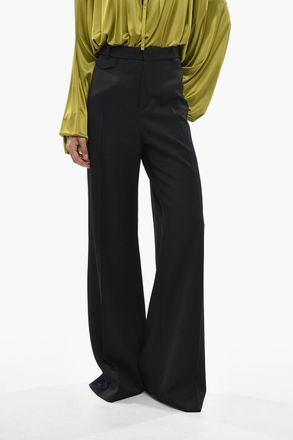 Chlo&eacute; Palazzo-Hose Aus Reiner Schurwolle Mit Hoher Taille Chloe