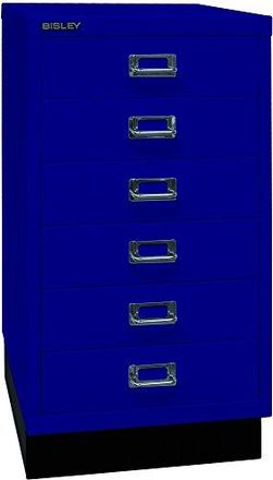 Bisley MultiDrawer, 29er Serie mit Sockel, DIN A3, 6 Schubladen, Metall, 639 Oxfordblau, 43.2 x 34.9 x 67 cm
