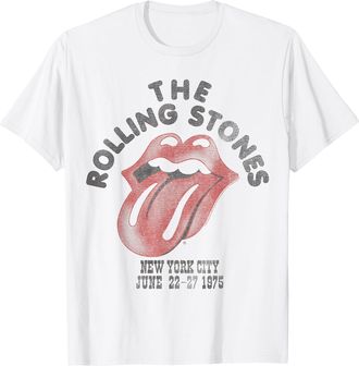 THE ROLLING STONES Offizielles The Rolling Stones NYC 75 Weiß Retro für Fans T-Shirt