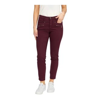 2-Biz Femme, Jeans, Rouge, Taille: 46 FR Pantalon Rouge Vin D&eacute;contract&eacute;