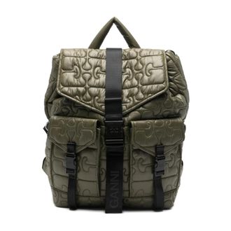 Ganni Quilted Backpack - - Bags - Damen - Gr&uuml;n - ONE SIZE