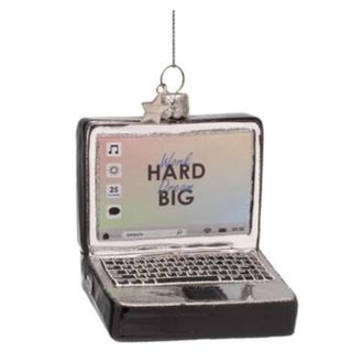 Vondels Ornament Glass Black Laptop H10cm