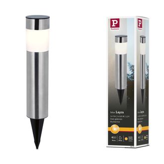 Paulmann 94876 Solar LED Pollerleuchte Layra IP44 3000K 1lm Eisen geb&uuml;rstet