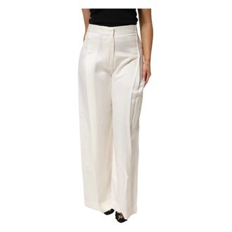 Brian Dales Femme, Pantalons, Blanc, Taille: 40 FR Pantalon &agrave; Jambes Larges