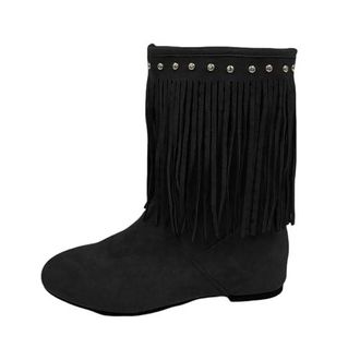 Generic Bottes de marche mi-mollet pour femme - Bout rond - Semelle antid&eacute;rapante - Chaudes et confortables - Bottes dhiver de cowboy - Faciles &agrave; enfiler et &agrave;