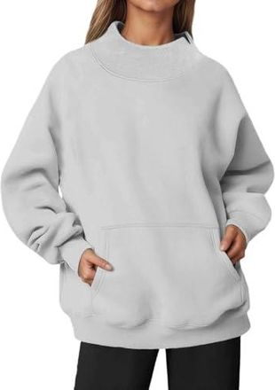 Generic Sweat-shirt ample &agrave; &eacute;paules tombantes pour femme avec doublure en polaire - Coupe ample - Manches longues - Confortable - Style gothique - Tendance au