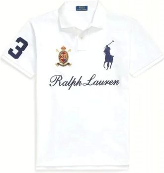Ralph Lauren Homme, Tops, Blanc, Taille: M Polo avec &Eacute;cusson