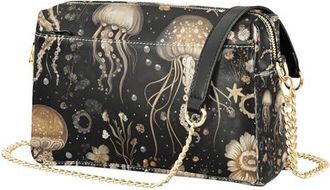 Mnsruu Sacs à bandoulière pour femme, sac à main en cuir à motif méduse noir