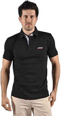 Scott Polo Yanick Uni en Coton Manches Courtes (FR/ES, Alpha/Lettres, XXL, Taille Normale, Taille Normale, Noir)