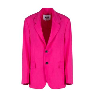 Msgm Leichte Wolljacke mit 2 Kn&ouml;pfen - - Jackets - Damen - Rosa - M