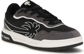 Palm Angels Suede-Panelled Leather Sneakers - Black