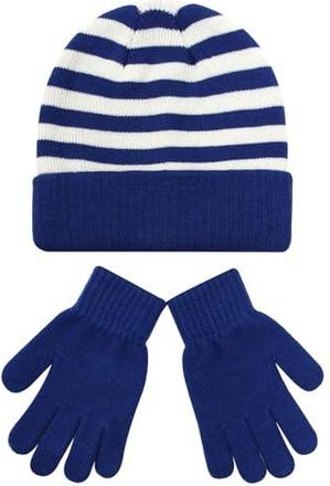 Generic Ensemble de gants pour gar&ccedil;ons et filles - Hiver - Coupe-vent - Chaud - Rayures d&eacute;quitation - Tricot&eacute; - Deux pi&egrave;ces - Pour enfants de 48 ans - Textile