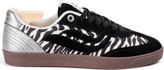 Genesis Damen vegan Sneaker G-Volley Animal Print Schwarz Zebra Silber