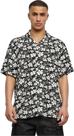 Urban Classics Herren Hemd Viscose AOP Resort Shirt, lässiges Hemd für Männer, mit floralem Print, erhältlich in vielen Farbvarianten, Größen XS-5XL