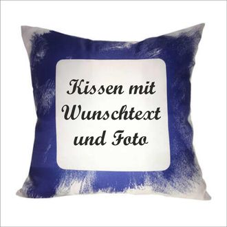 Indigos UG Foto-Kissen mit eigenem Foto individuell Bedruckt - Social Network - selbst gestalten - 38x38 cm - bunt - mit Kissenf&uuml;llung - personalisierte Geschenk