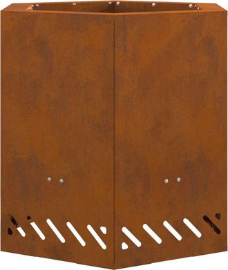 vidaXL Vidaxl - Feuerplatz Braun 48 x 48 x 51 cm Witterungsbest&auml;ndiger Stahl