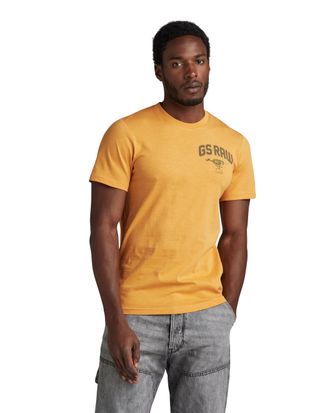 G-Star G-Star RAW Herren Skeleton Dog Chest Graphic Slim T-Shirt, Orange (golden Nugget D24424-C372-G281), M