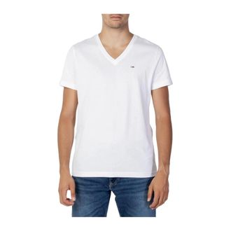 Tommy Jeans V-Neck T-Shirt Classic Fit - - Tops - Herren - Wei&szlig; - M