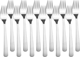Jay Companies 11050002 - Packung Mit 12 Tischgabeln, Alma Collection, 202 mm, Edelstahl, Dicke 2,5 mm, Ausgewogene Handhabung f&uuml;r den T&auml;glichen Gebrauch