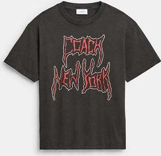 Coach Metal L&auml;ssiges T-Shirt f&uuml;r M&auml;nner in Schwarz, Gr&ouml;&szlig;e Mittel | Baumwolle