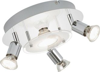 Briloner Plafonnier leuchten orna, 3 w, 250 lm, IP20, chrome, métal-verre, incl., 3x GU10, ø 25 cm