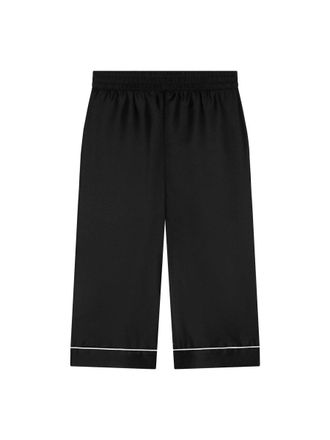 Dolce & Gabbana Wide-Leg Silk Trousers - Black