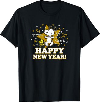 Peanuts Snoopy und Woodstock Happy New Year Konfetti T-Shirt