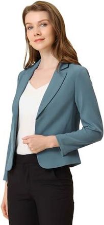 Allegra K Blazer Court dété léger Ouvert sur Le Devant, Coupe décontractée, Style habillé, pour Femmes, Medium