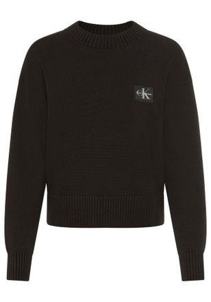 Calvin Klein Jeans Strickpullover breite Rippb&uuml;ndchen, Feinstrickqualit&auml;t, Regular Fit